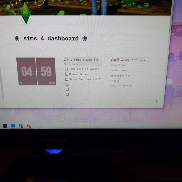 Sims 4 Notion Planner Template - Etsy