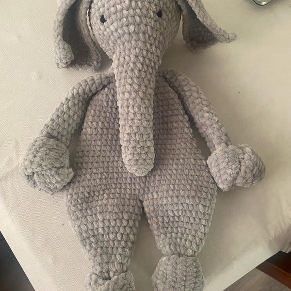 Pattern Crochet Animal, Baby Elephant Comforter, Crochet Snuggler Toys ...