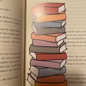 Book Stack Bookmark Book Tracker Bookmark Unique Bookmark for Book ...