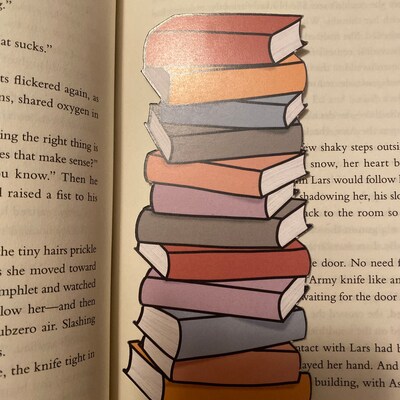Book Stack Bookmark Book Tracker Bookmark Unique Bookmark for Book ...