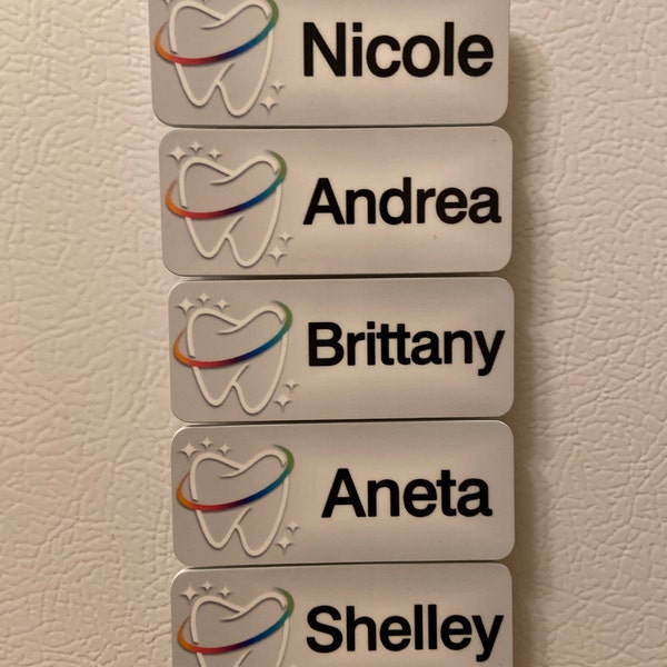 Teacher Name Tag, Name Badge, Personalized Custom ID Tag, Magnetic ...