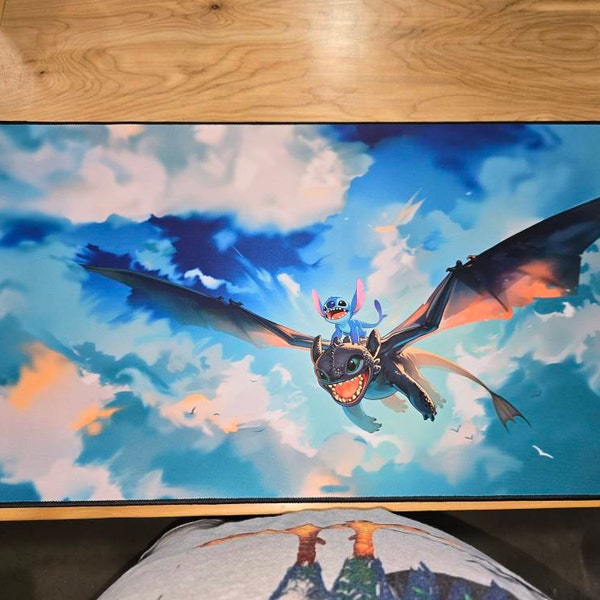 Playmat Stitch and Toothless - Lorcana Card Game With Zone Option ...