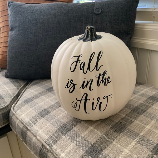 Personalized Pumpkin Decor, Custom Calligraphy Pumpkin, White Pumpkin ...