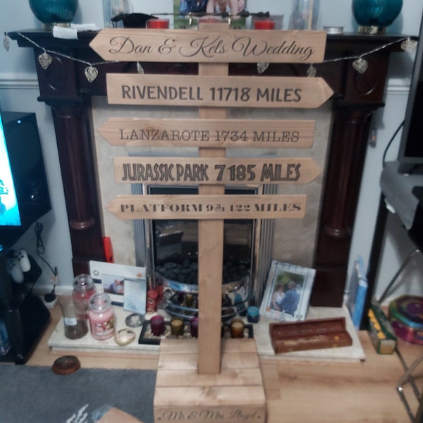 Personalised Wedding Signpost, Rustic Sign, Crate Direction Sign Post ...