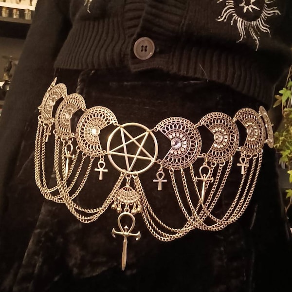 Vampire Ankh Hip Chain Belt - Egyptian Belt Occult Goth Gothic Eye of ...