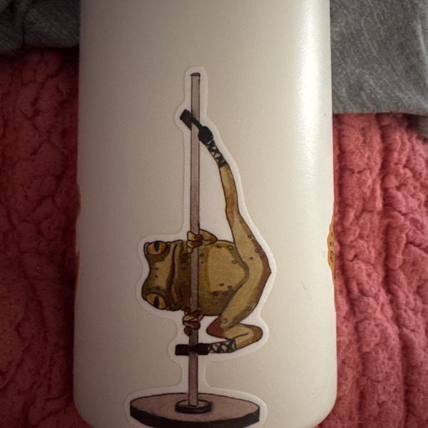 Pole Dancing Frog Sticker, Stripper Frog, Small and Large, Bumper ...