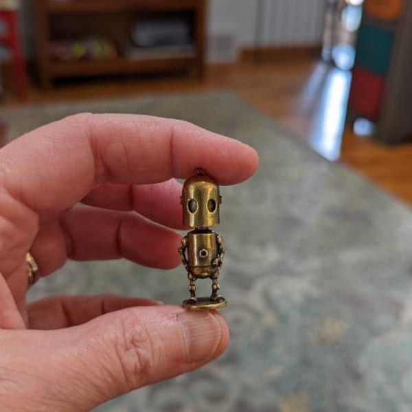 Bitsy, the Brass Robot Figurine - Etsy