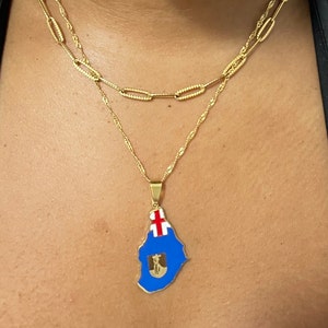 Beautiful Iraq Map Contour Pendant With Small Heart Charm Necklace ...