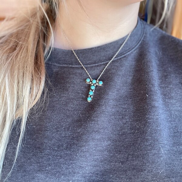Turquoise Initial Letter Necklaces-kingsman Turquoise & Silver - Etsy