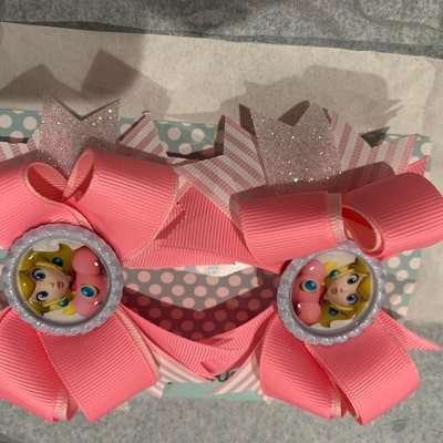 Princess Peach Bow, Princess Peach Hair Bow, Princess Peach Birthday ...