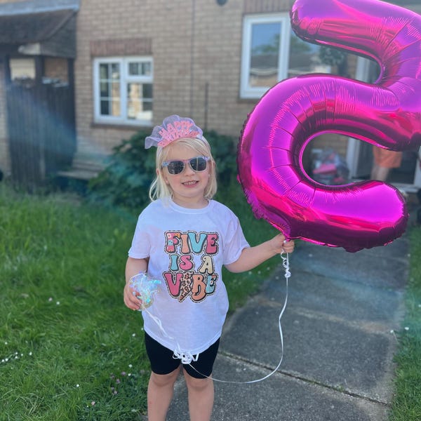 Kids 5th Birthday Tshirt, Girls 5 Birthday T-shirt, Five is A Vibe, I ... Kids 5th Birthday Tshirt, Girls 5 Birthday T-shirt, Five is A Vibe, I ...