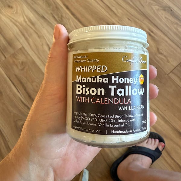BEE POLLEN Manuka Honey & Bison Whipped Tallow Cream With 850+MGO ...
