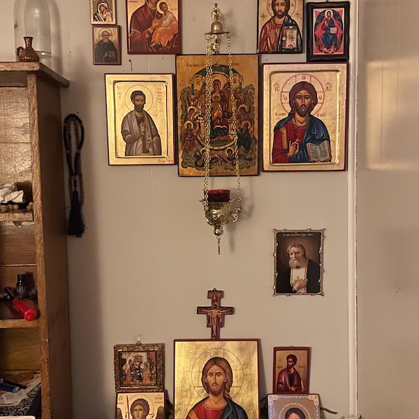 Synaxis of the Bodiless Powers Handmade Icon Golden Leaves Plated - Etsy