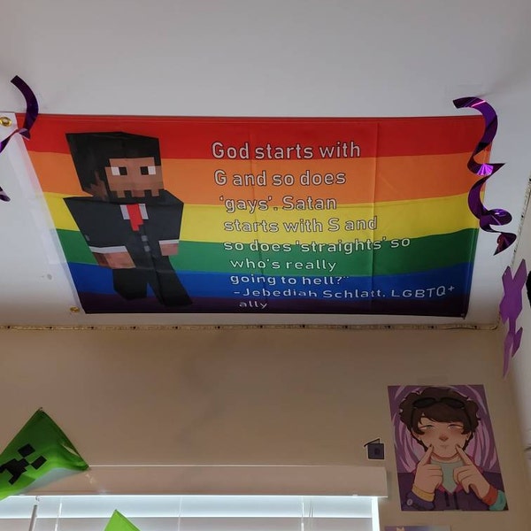 Jschlatt Jebediah Schlatt Flag Gay LQBTQ + Ally Pride Flag Banner ...