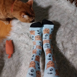 Custom Cat Socks, Personalized Pet Photo Socks, Father's Day Gift, Cat ...
