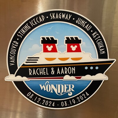 Our 1st Disney Cruise Ship Name Tag Family Magnet Personalized Disney ...