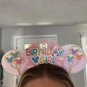 Birthday Girl Crown Ears, Mickey Ears, Minnie Ears, Birthday Ears ...
