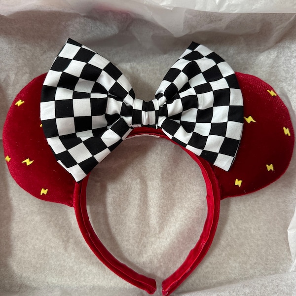 Lightning Race Car Mouse Ears, Minnie Ears, Mickey Ears - Etsy