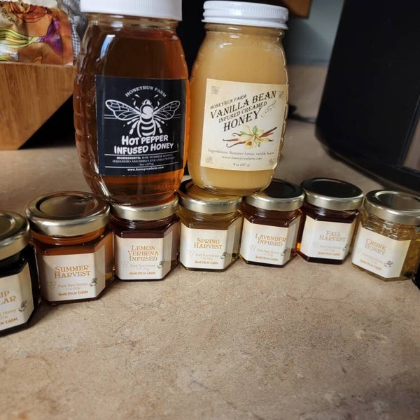 Honey Sampler - 8 Varieties of Pure Raw Honey - Etsy