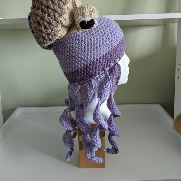 Pattern Only Crochet Octopus Hat: Cap Knit Beanie Cartoon Cute Plush ...