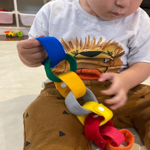 Felt Snap or Button Chains Set of 10 Loops Busy Bags Perfect for Party ...