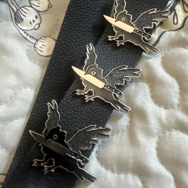 Stabby Crow Enamel Pin - Etsy