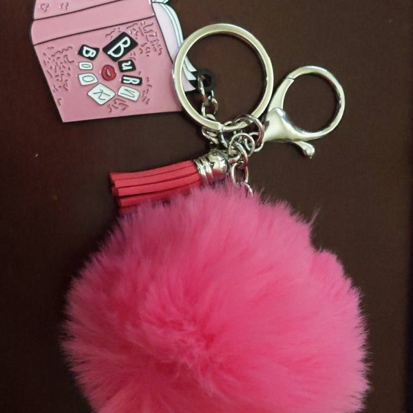 Mean Girls Burn Book Pompom Keychain - Etsy