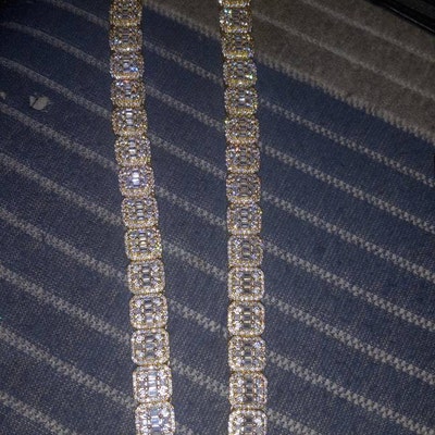 Iced Out Micro Paved Bling Rhinestones 13mm Zinc Alloy Baguette Stone ...