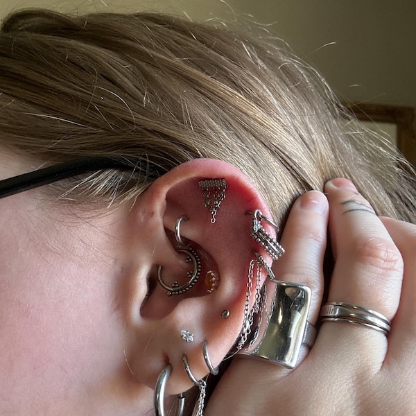 Hidden Helix Piercing 16g F136 Implant Grade Titanium Hammered Bar ...