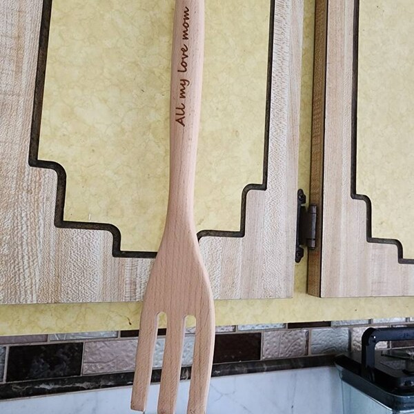 Custom Engraved Wood Utensil Set (3 Piece), Personalized Wooden Spoon ...