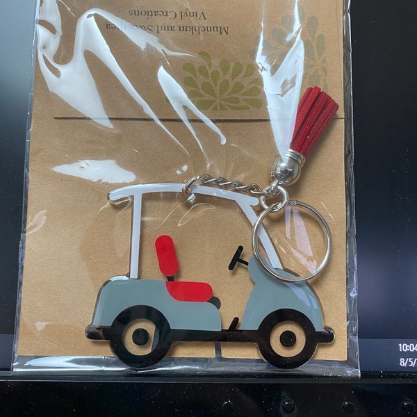 Golf Cart Keychain, Golfer’s Key Ring, Golfer Gift, Personalized Golf ...