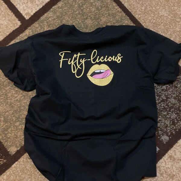 Fifty-licious SVG, Add Name, 50th Birthday Celebration, Birthday T ...