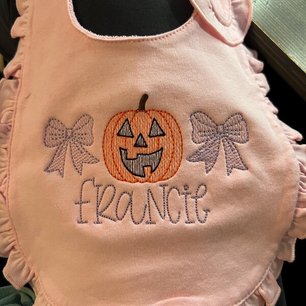 Jackolantern Bows Sketch Stitch Trio Machine Embroidery Design File ...