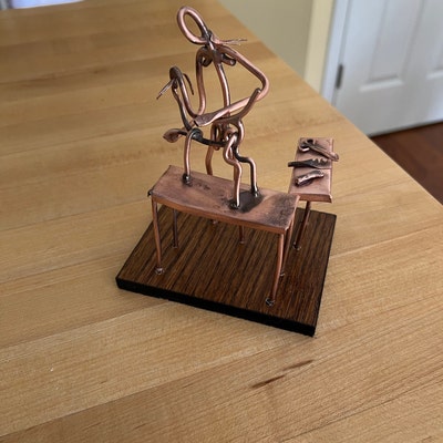 Copper Art Figurine of a Treasure Hunter , Metal Detector - Etsy