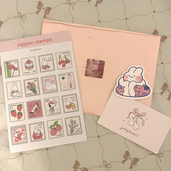 Japanese Nippon Stamps Sticker Sheet - for Bullet Journal, Bujo ...