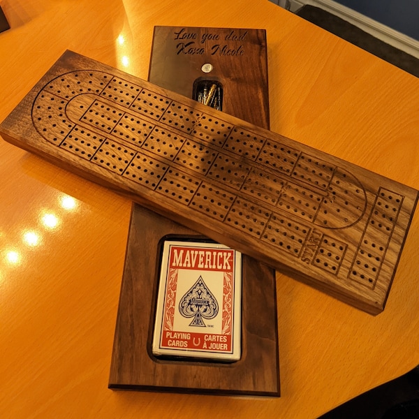 Lined Walnut Crib Board | Cribbage Board |skunk Lines |card and Peg ...
