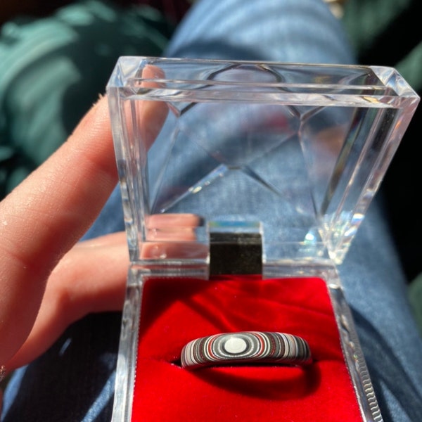 Titanium Fordite Ring, Fordite Jewelry, Fordite Ring, Wedding Ring ...