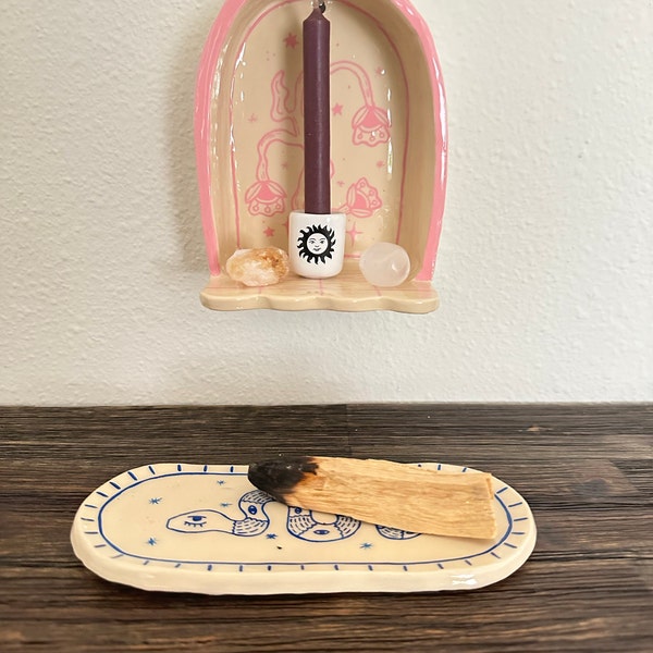 Floral Shrine, Made to Order, Handmade Clay Shrine, Hand Painted Mini ...