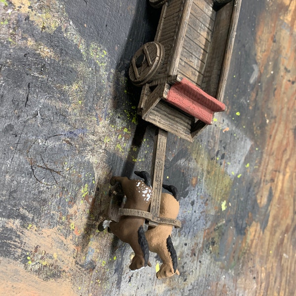 Horse & Wagon Cart Set 28mm Scale Fantasy Scatter Terrain Model for RPG ...