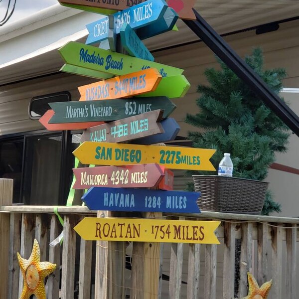 2 Hand Painted & Cut Wood Directional Sign 24 X 3 1/2 Arrow Sign Custom ...