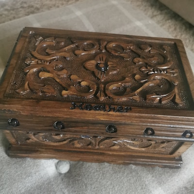 Large Puzzle Box for Adults, Secret Lock Box, Carved Puzzle Box ...