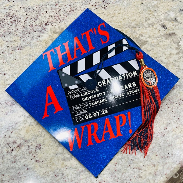 Personalized Film Student Graduation Cap Topper, Funny Grad Cap Topper ...
