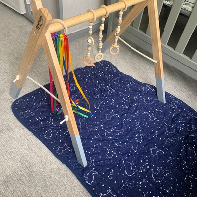 Wooden Baby Gym Activity Play Mat Playmat Wood Frame Stand - Etsy