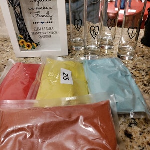 Blended Family Wedding Sand Ceremony Shadow Box Set, Unity Candle ...