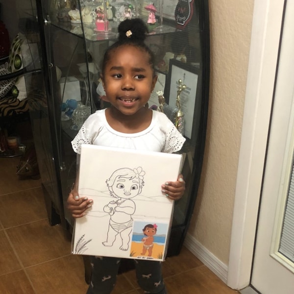 Moana Theme Paint Party, Custom Themed(your Choice)pre-drawn/outlined ...
