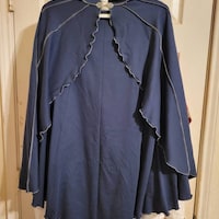 Druid Lily Capelet ~ Midnight Blue Cape, Blue Cloak, Blue Shawl, Blue ...