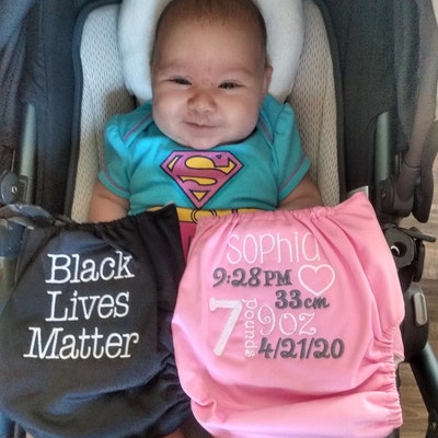 Birth Stats Cloth Diaper Embroidered Custom Diaper WAHM Cloth Diaper ...