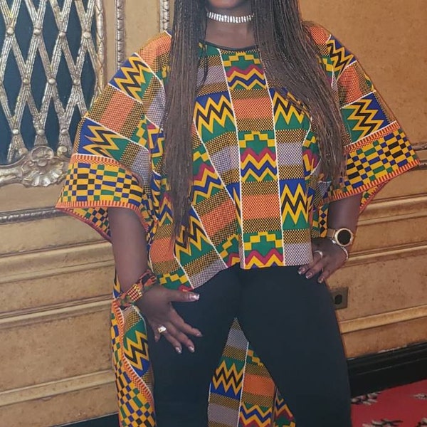 Ankara High Low Summer |top Shawl | All SIZES African Cape | Ankara ...