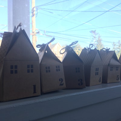 Advent Calendar Christmas Village House Kit DIY Make Your Own - Etsy