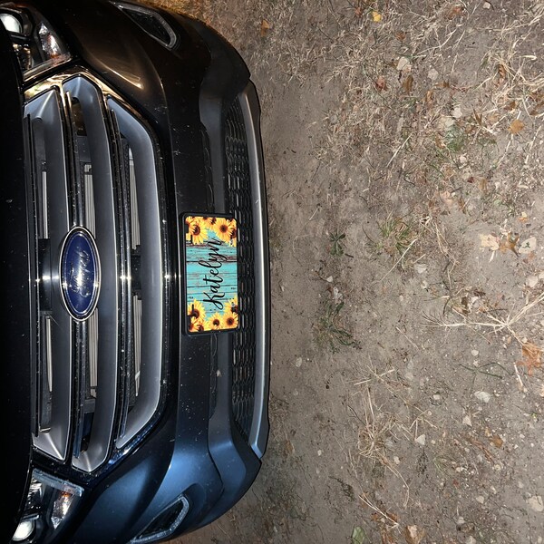 Monogram License Plate Teal Navy Grey Chevron License Plate ...